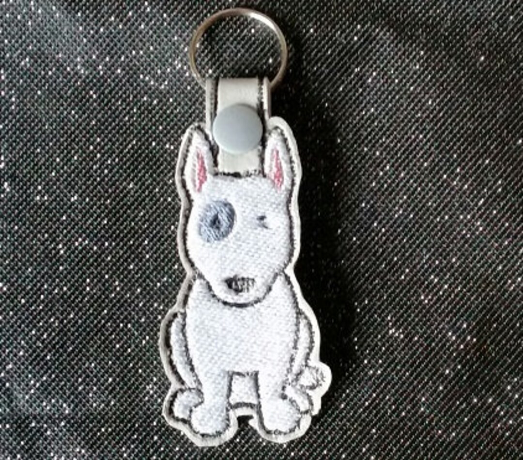 Embroidered Keychain Bull Terrier - Etsy