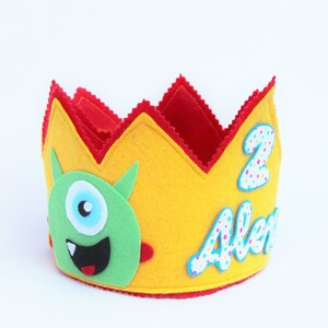 Birthday Crown Monsters and Custom Banners, Children's Birthday ...