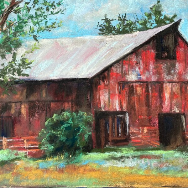 Red Barn Painting - Etsy