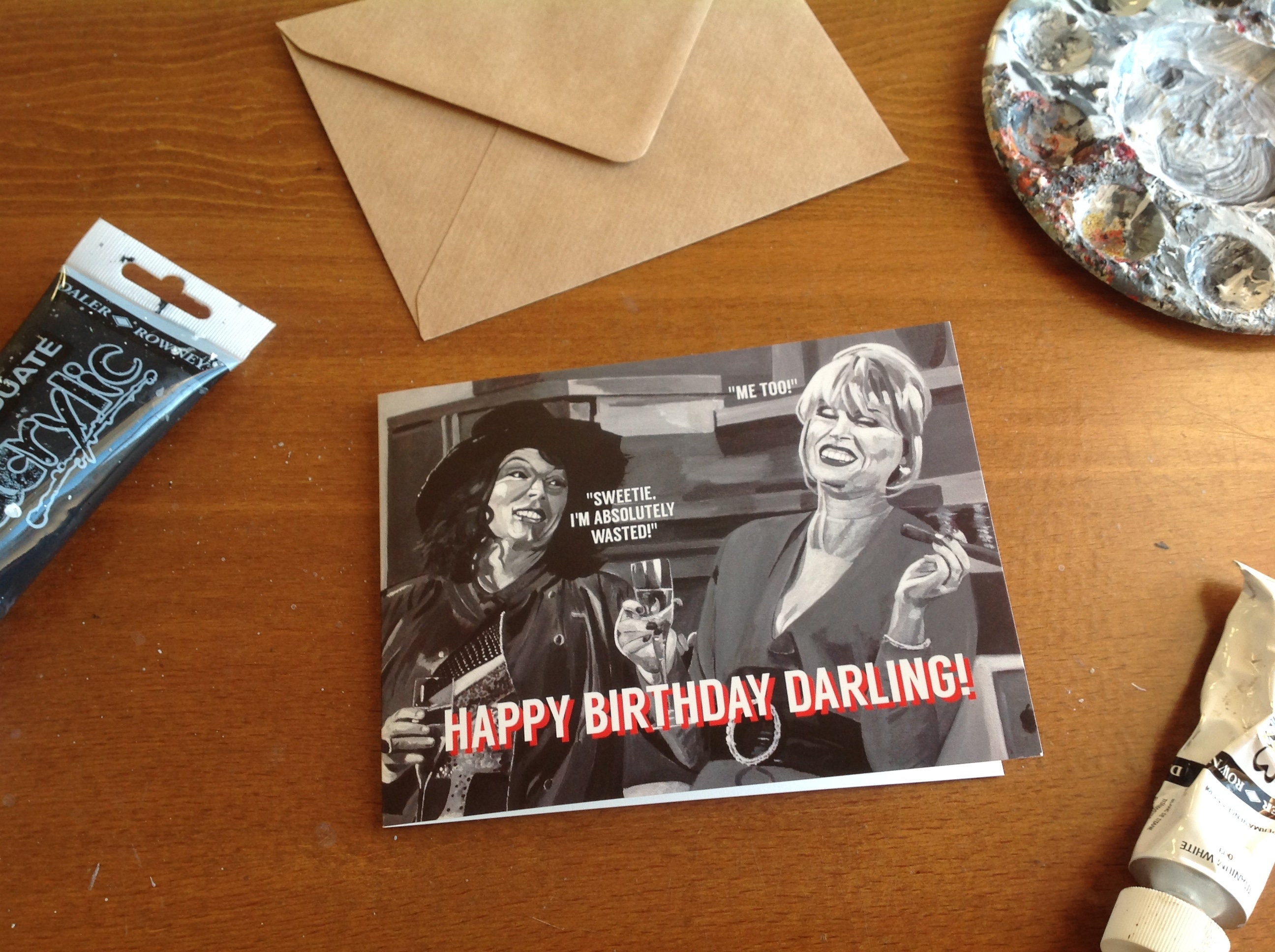 AB FAB Birthday Card Absolutely Fabulous Birthday Card - Etsy UK