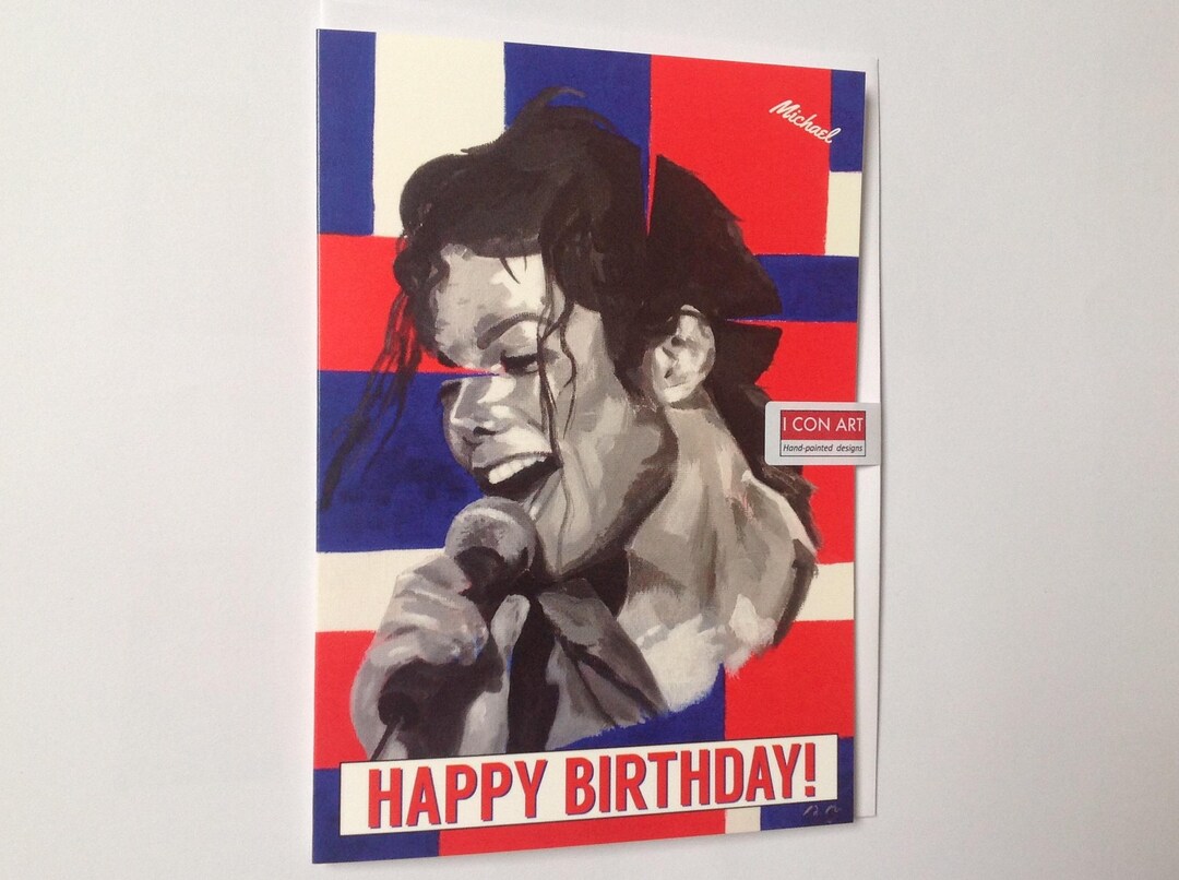 MICHAEL JACKSON Birthday Card - Birthday Card for Michael Jackson Fans ...