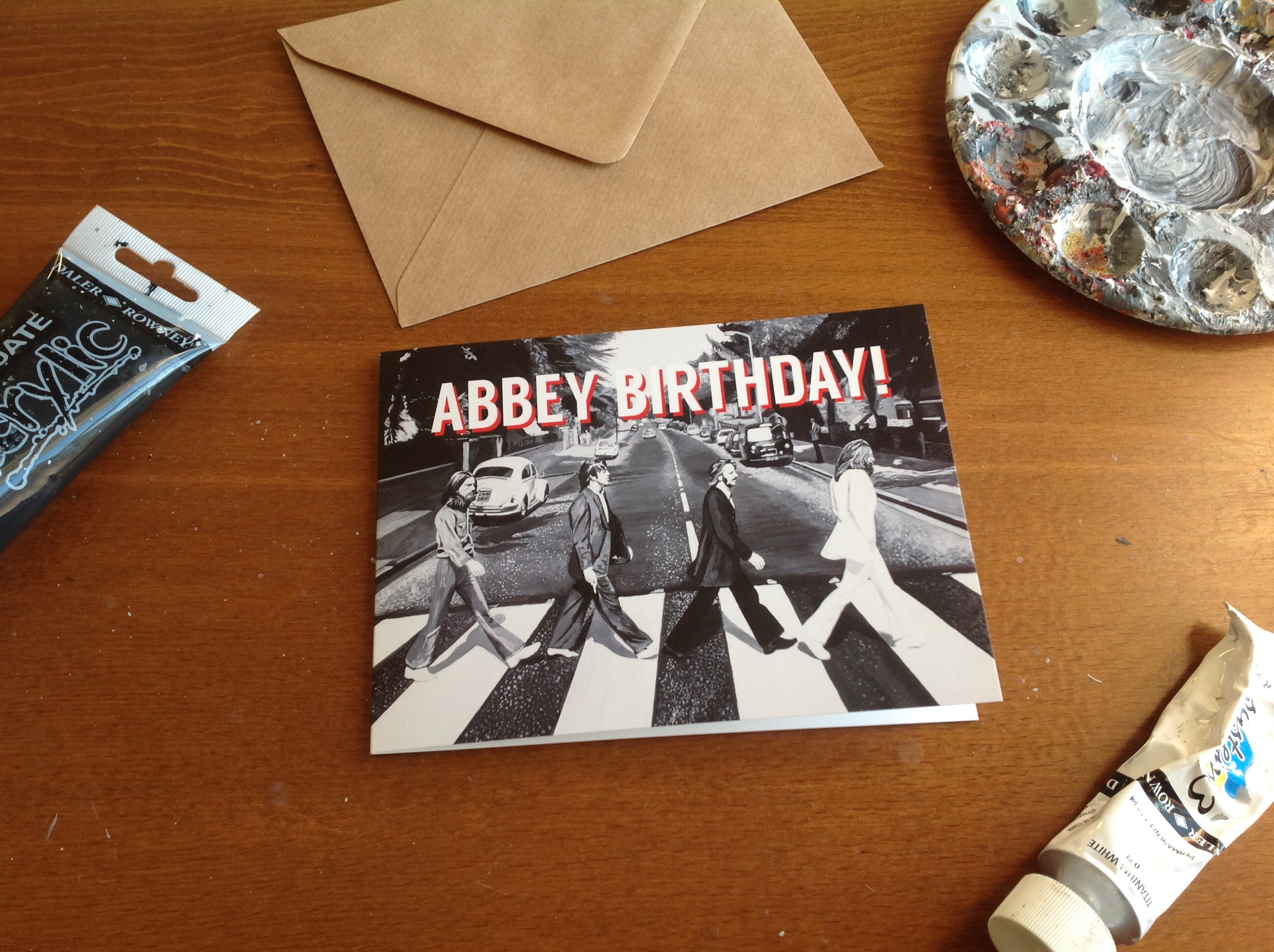 Beatles Birthday Card: Abbey Birthday! by Liverpool Artist - Etsy UK