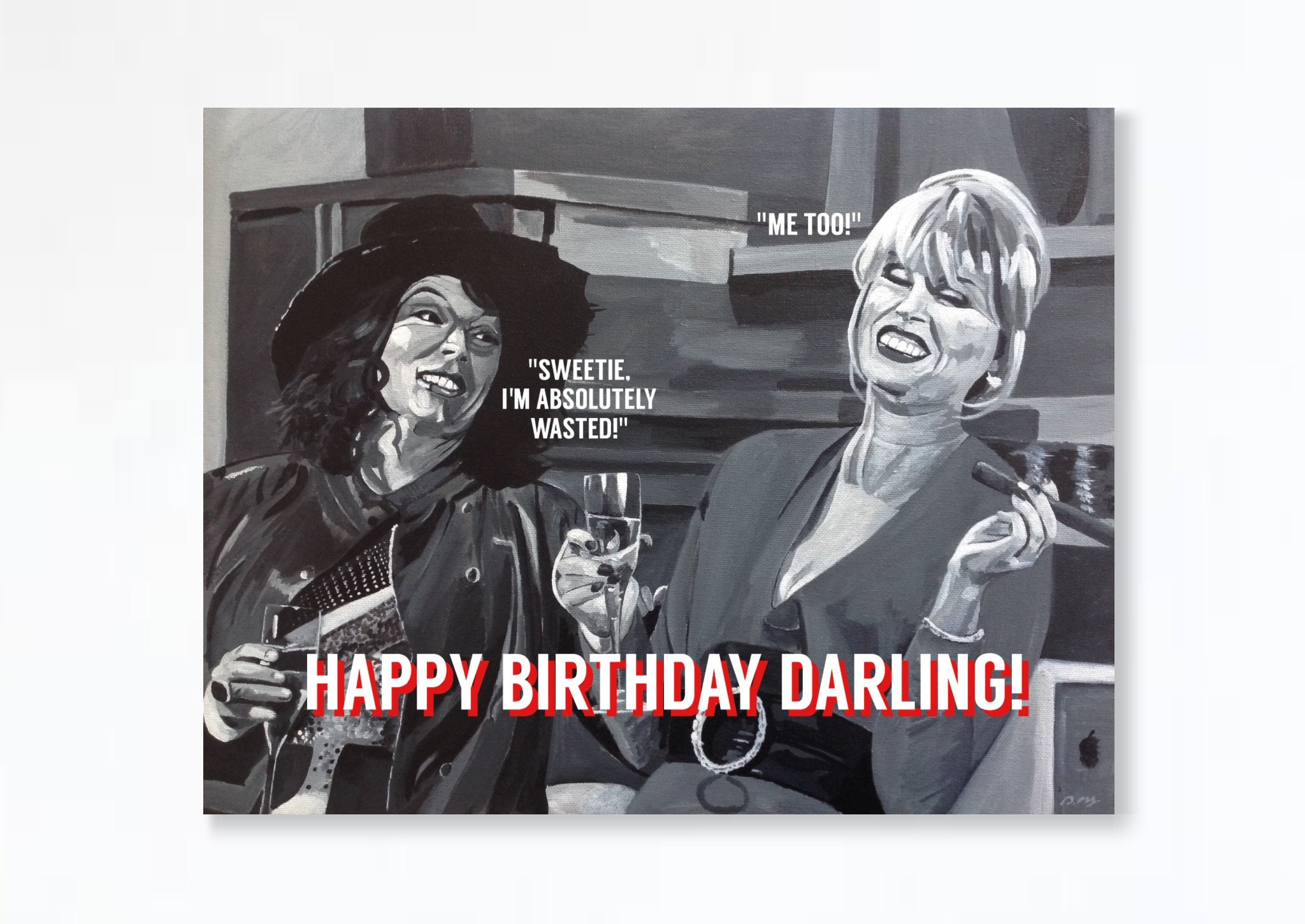AB FAB Birthday Card Absolutely Fabulous Birthday Card - Etsy UK