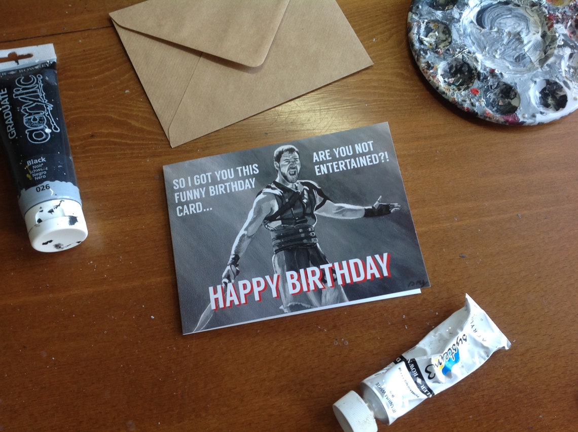 GLADIATOR Birthday Card Are You Not Entertained Maximus - Etsy Israel