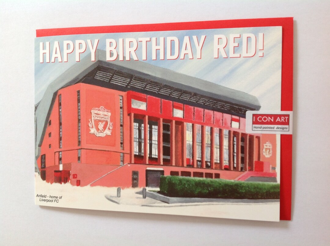 LIVERPOOL Birthday Card LFC Birthday Card Anfield Stadium Liverpool ...