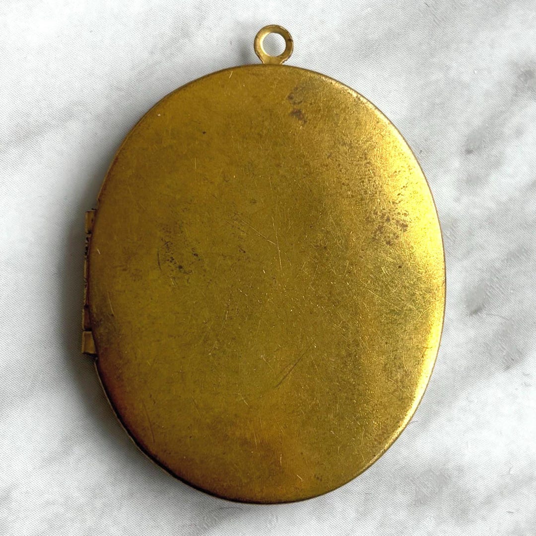Extra Large Vintage Oval Brass Locket 38 X 50mm // Love Valentine’s Day ...
