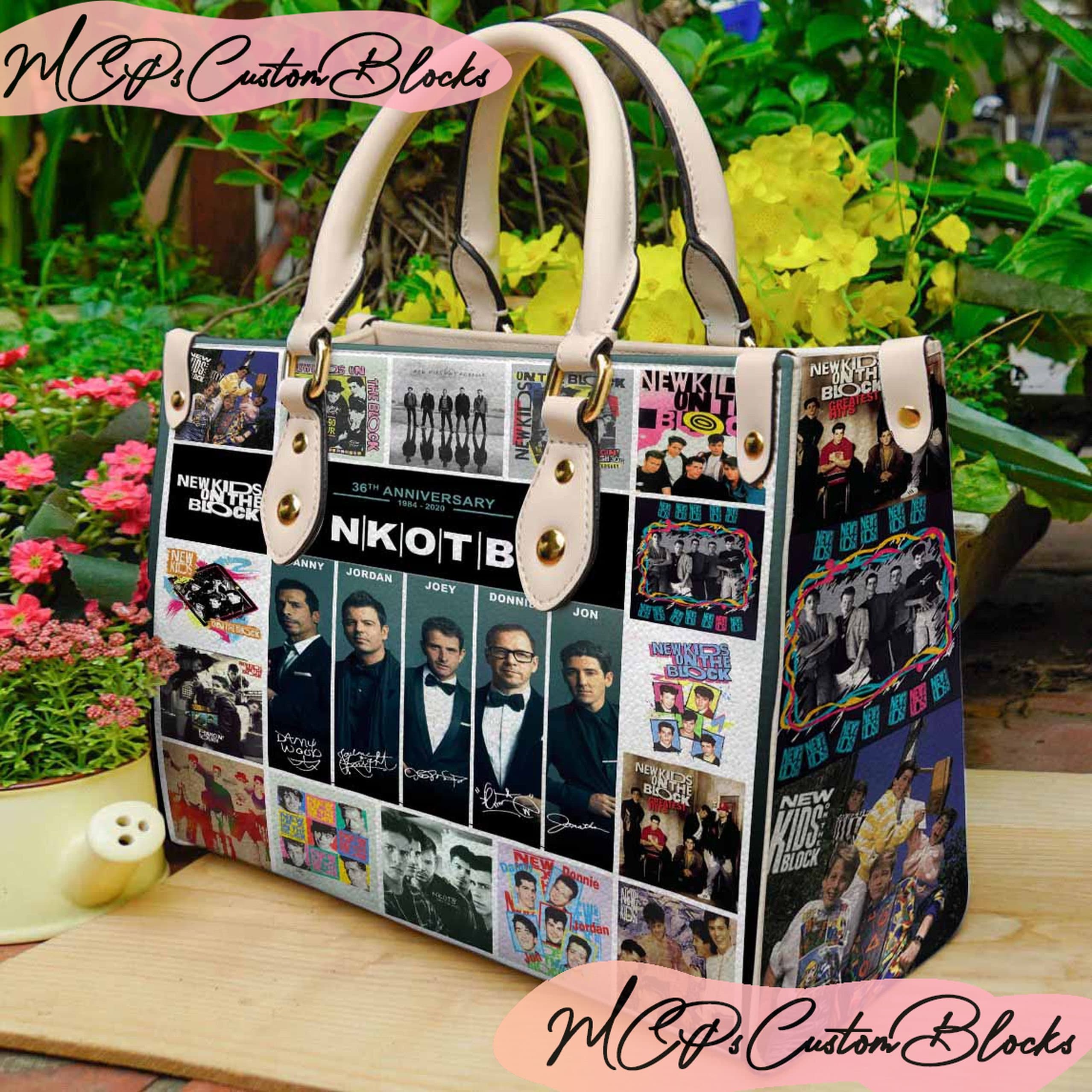 New Kids on the Block Personalized Leather Bag, NKOTB Shoulder Bag ...