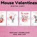 Mouse Valentines Cards . Classroom Valentines . Valentines . Digital ...