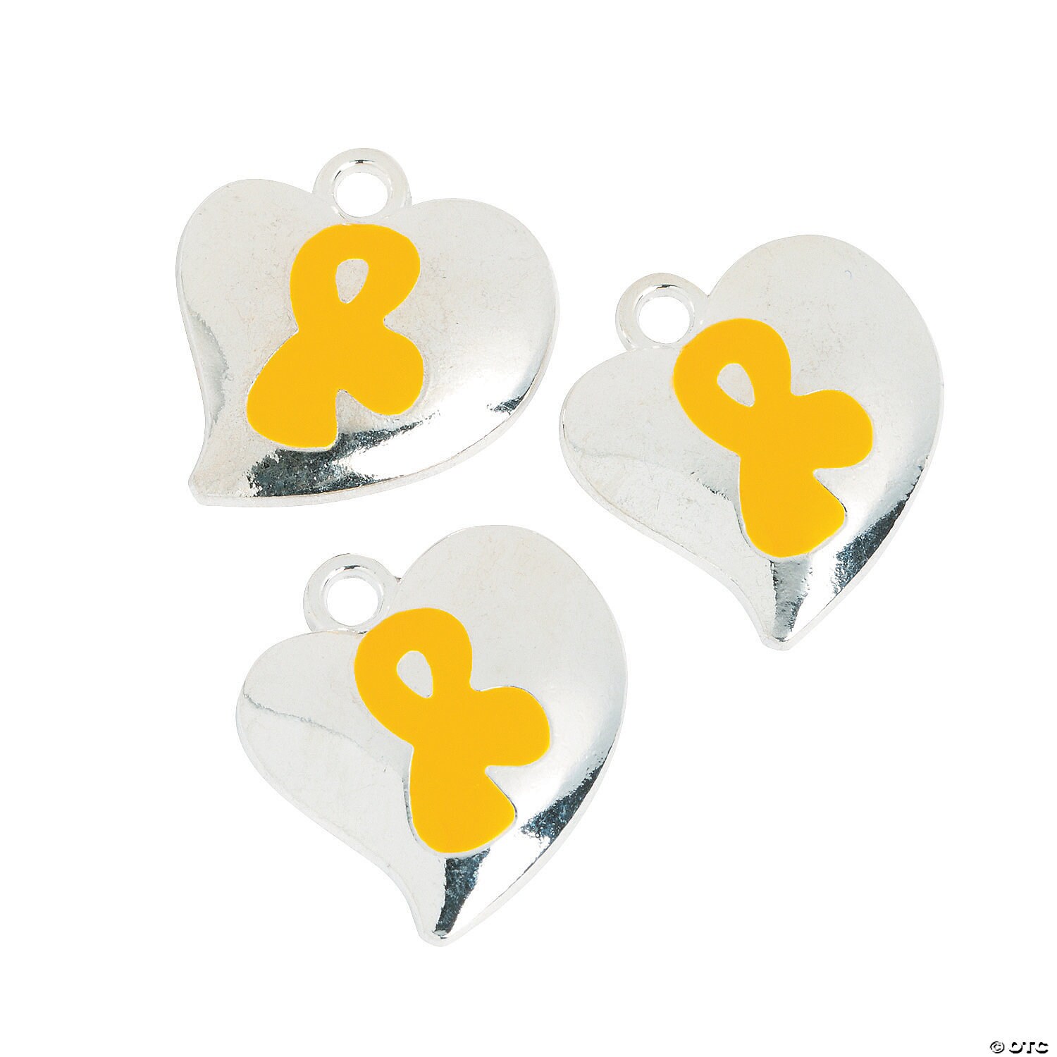 6 Awareness Ribbon Charms, Ribbon Heart Charms, Jewelry Charms, Black ...