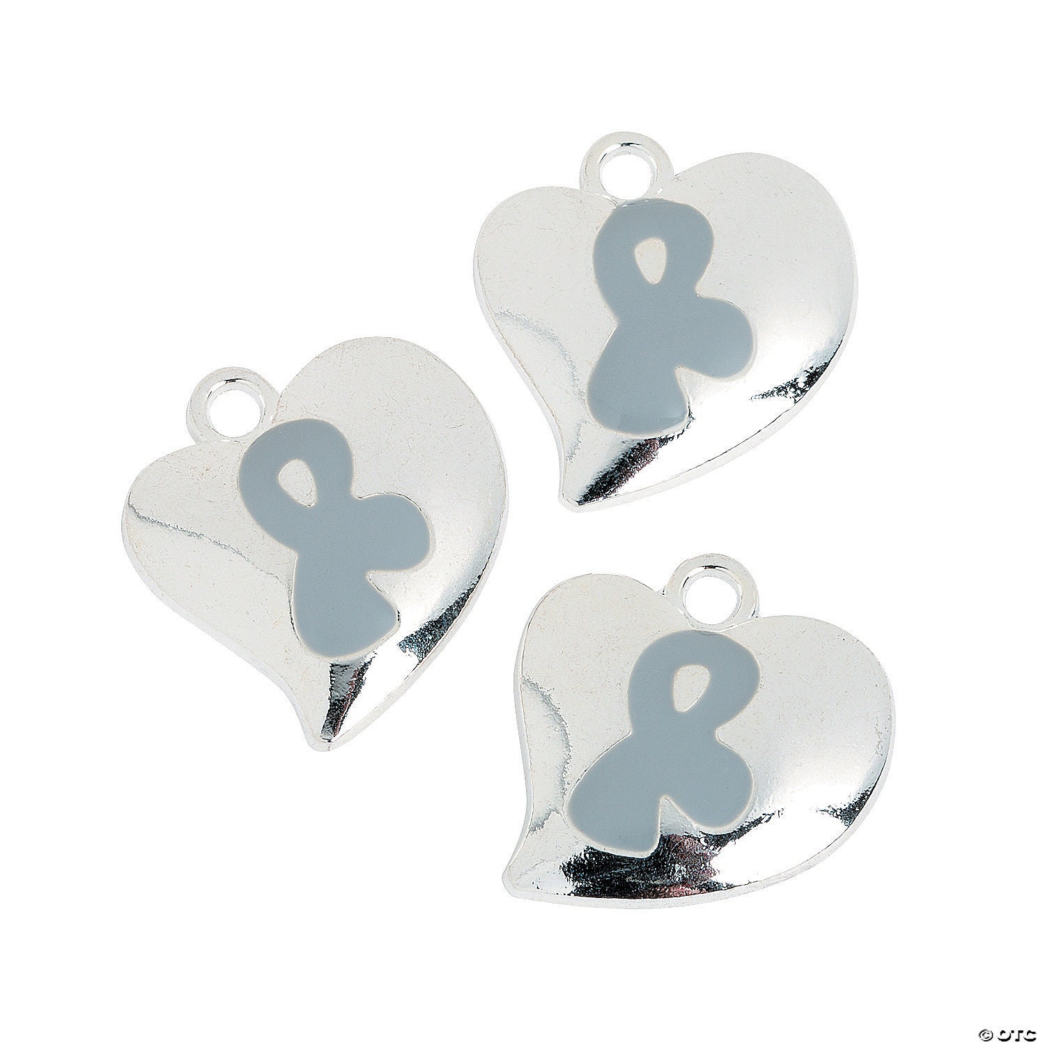 6 Awareness Ribbon Charms, Ribbon Heart Charms, Jewelry Charms, Black ...