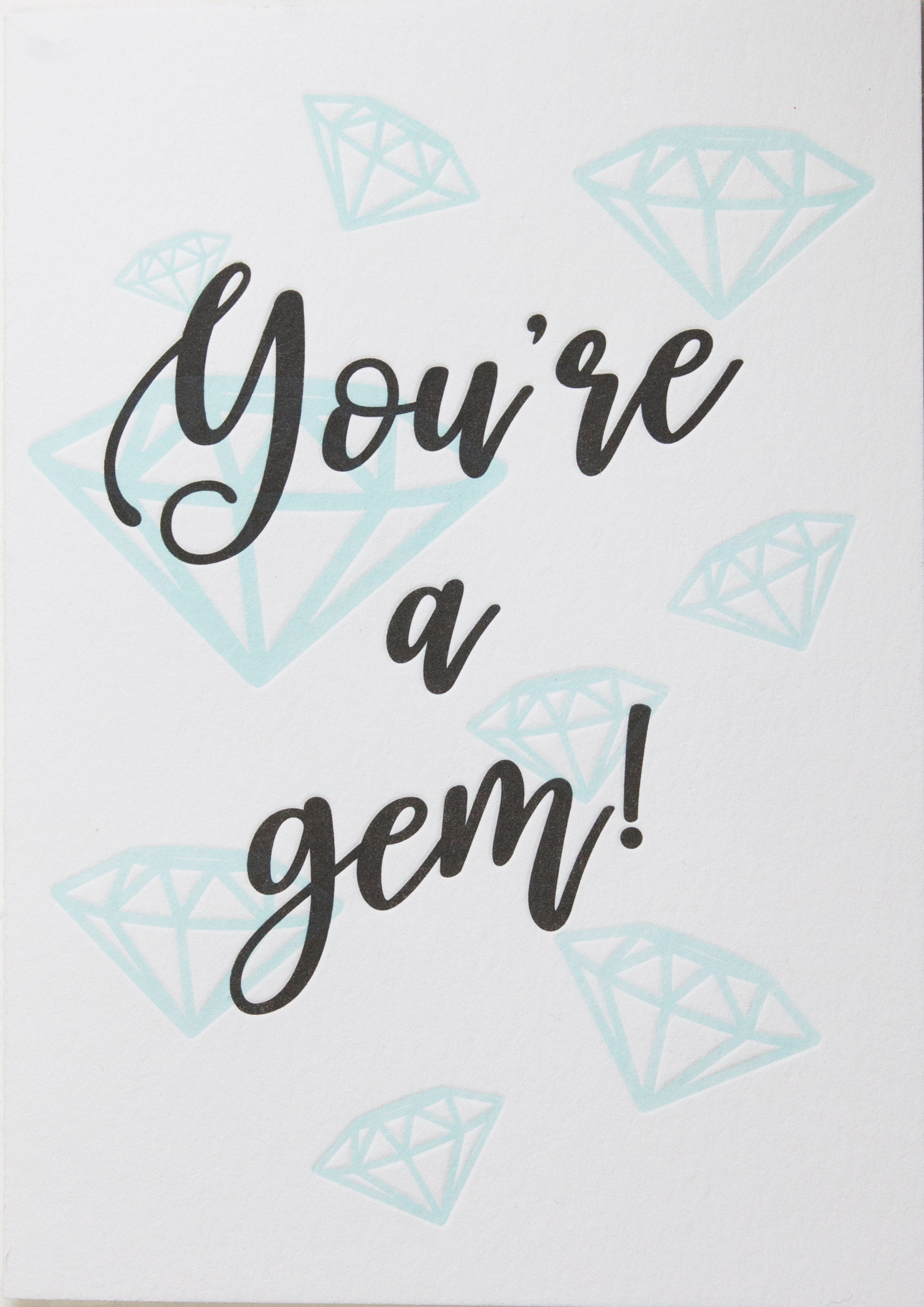You’re a Gem Letterpress Thank You Card - Etsy