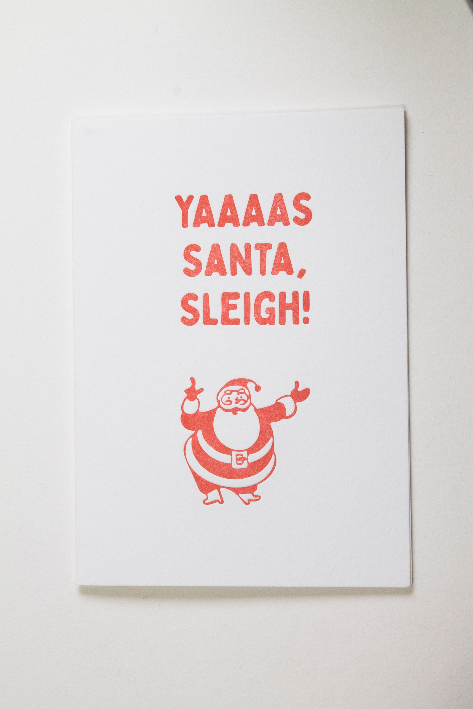 Yas Santa, Sleigh Letterpress Christmas Card - Etsy