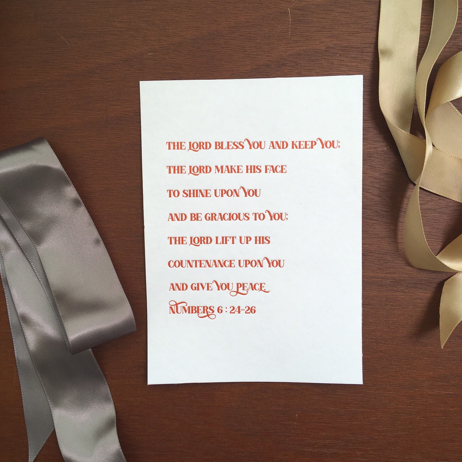 Numbers 6: 21-26 Bible Quote Letterpress Print - Etsy