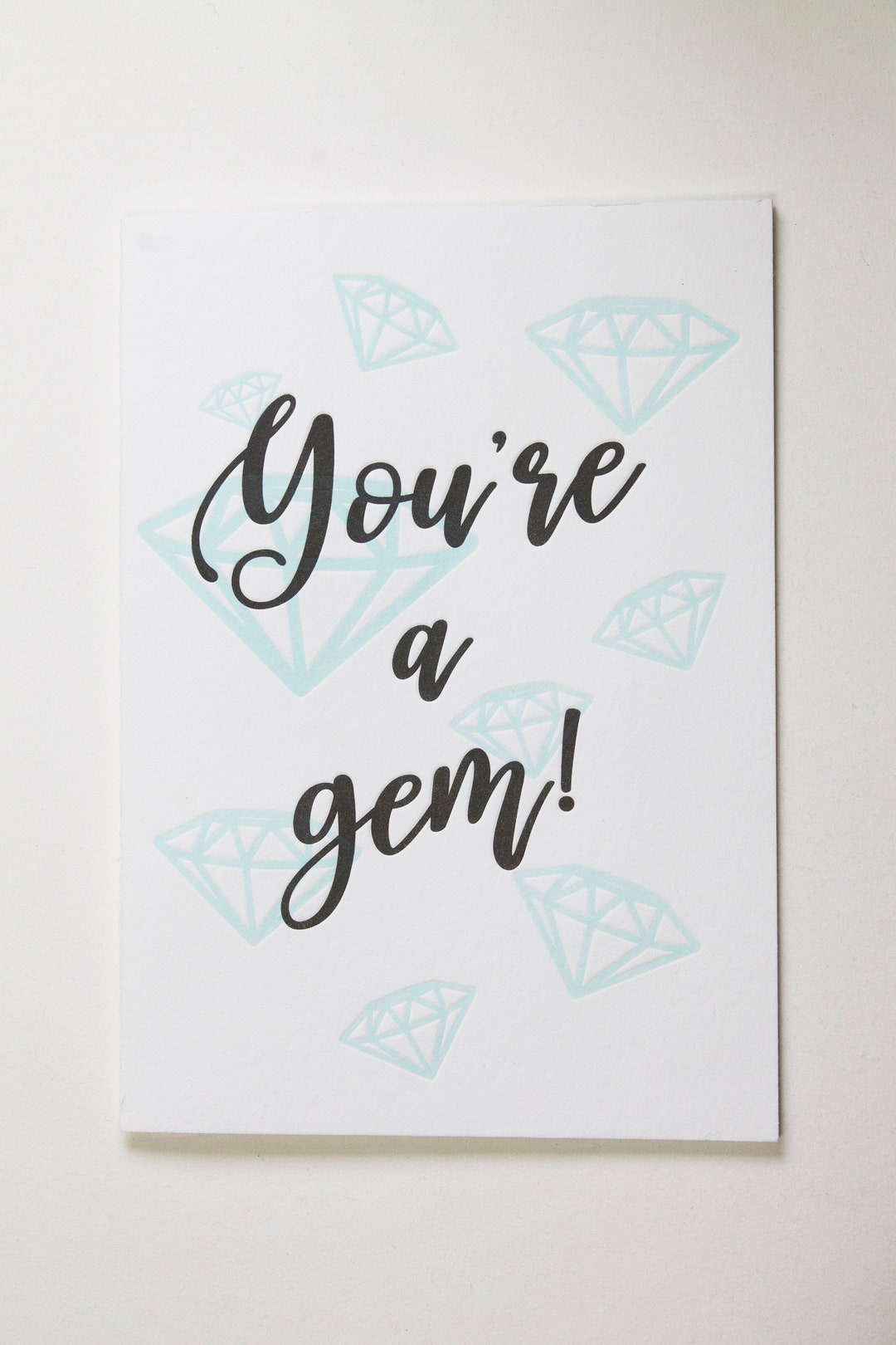 You’re a Gem Letterpress Thank You Card - Etsy