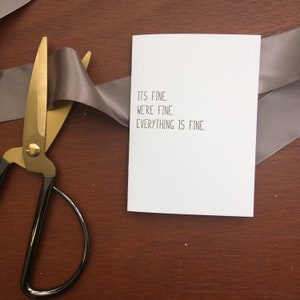 Everything is Fine Letterpress Card - Etsy