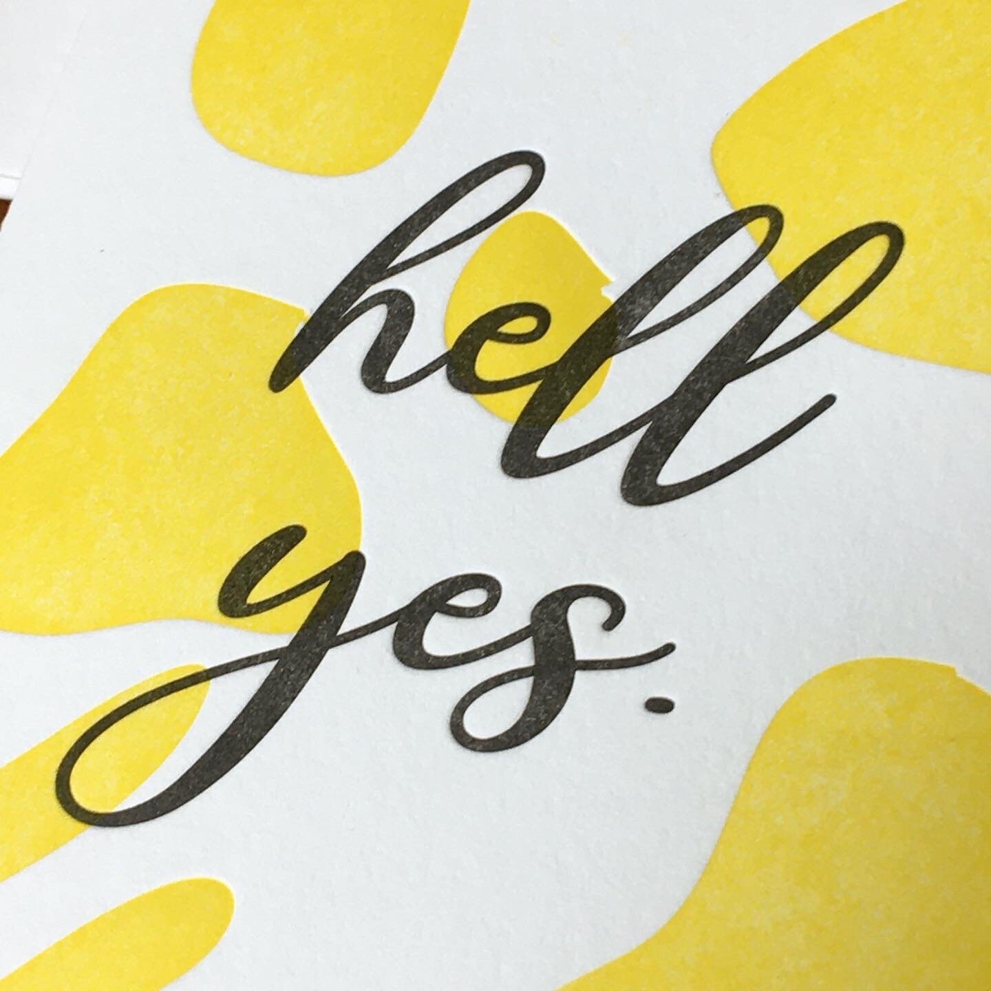 Hell Yes Letterpress Congratulations Card - Etsy