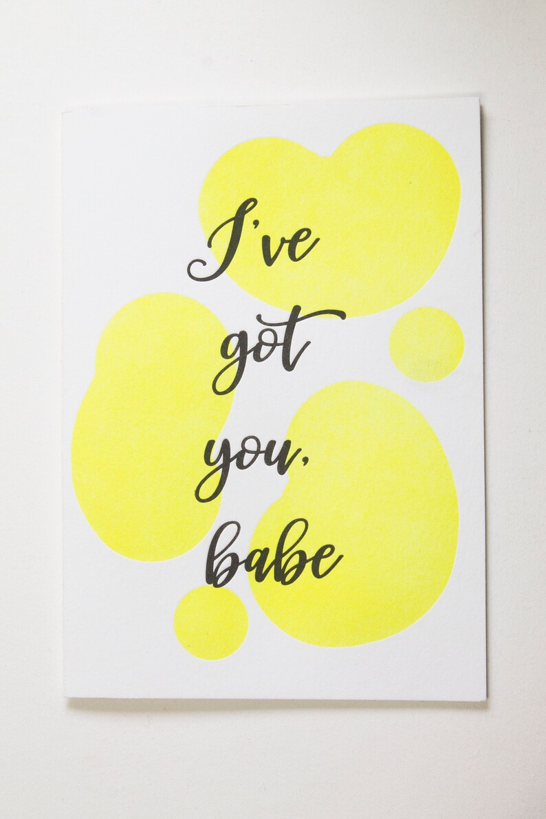 Ive Got You Babe Romantic Letterpress Card Etsy 