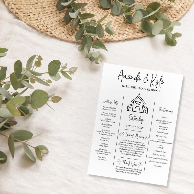 Infographic Wedding Program Template Editable Wedding Infographic ...