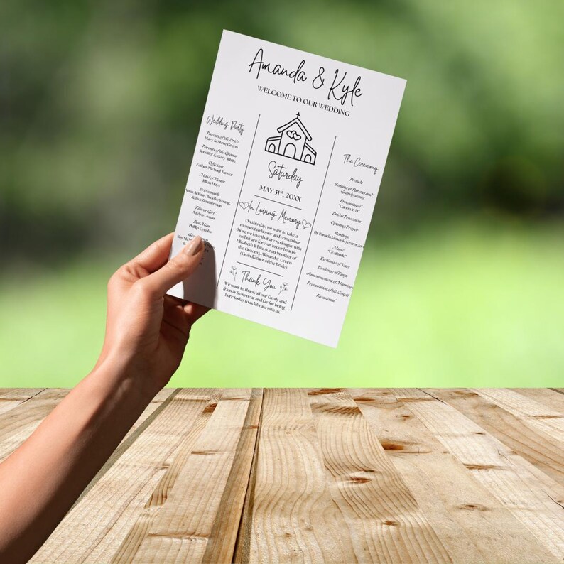 Infographic Wedding Program Template Editable Wedding Infographic ...