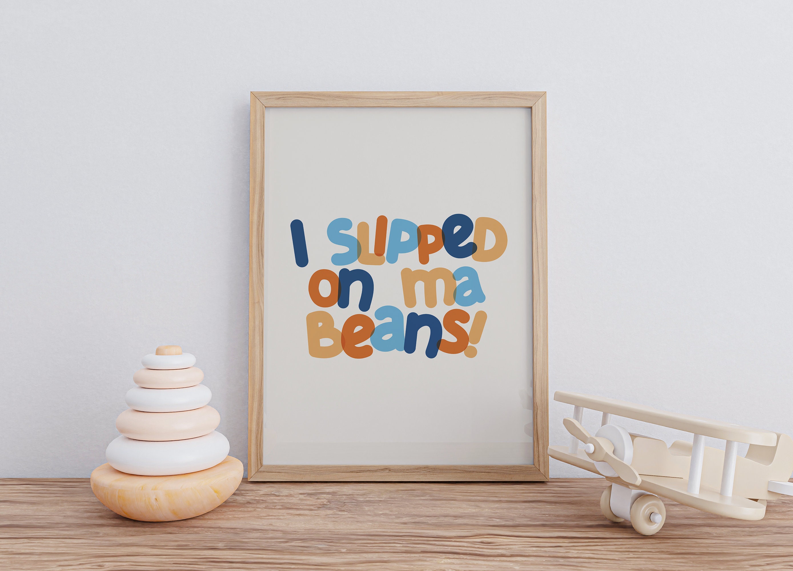 Bluey 'I Slipped on My Beans' Digital Print Wall Art Quirky Cartoon ...