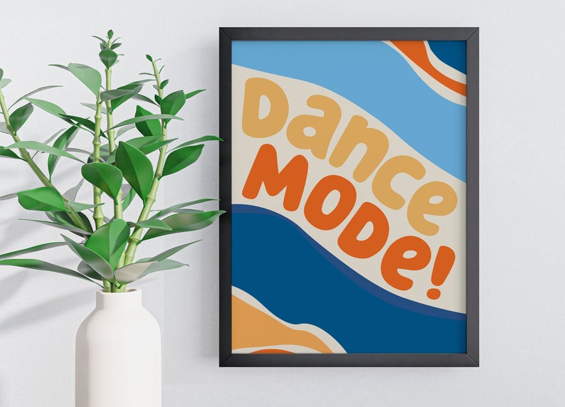 Bluey Dance Mode Digital Print Wall Art - Vibrant Cartoon Kids Room ...
