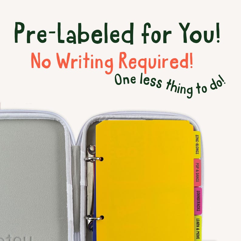 Pre-labeled Music Dividers for Yoto Card Binders | Color-coded ...