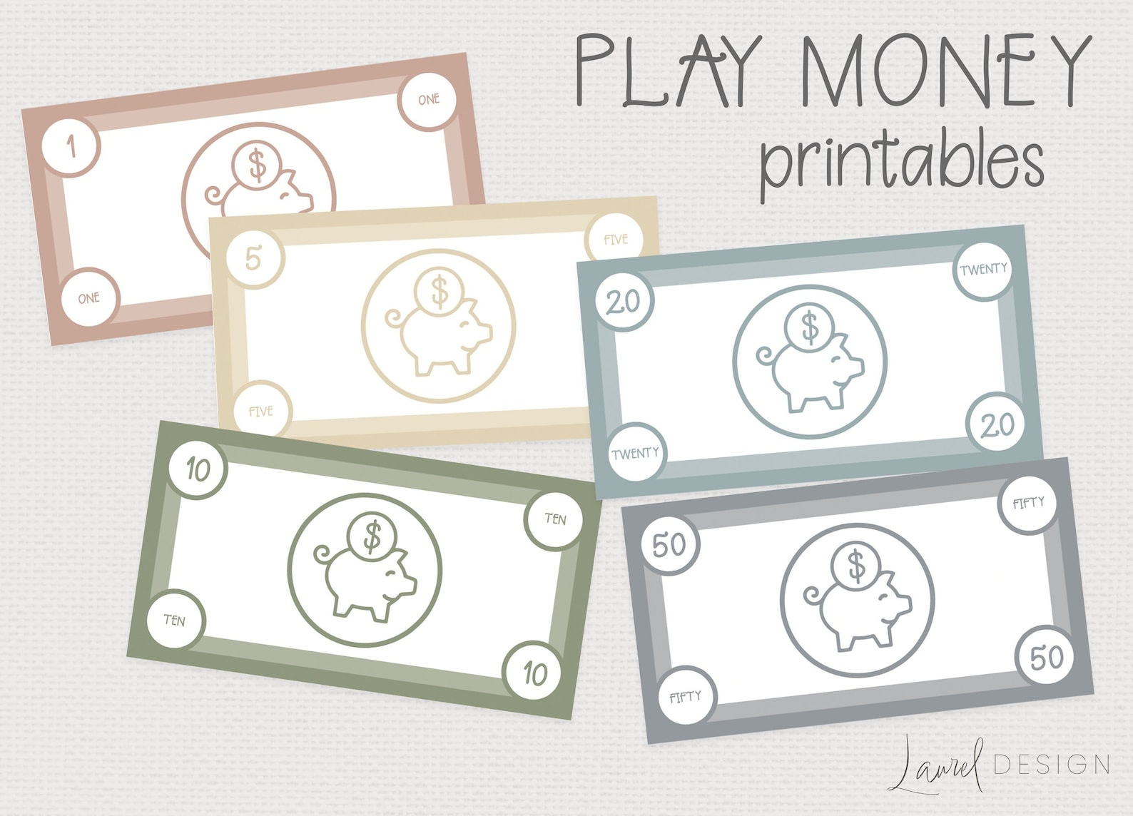 Play Money Printable, Pastel Money, Pretend Play, Classroom Money ...