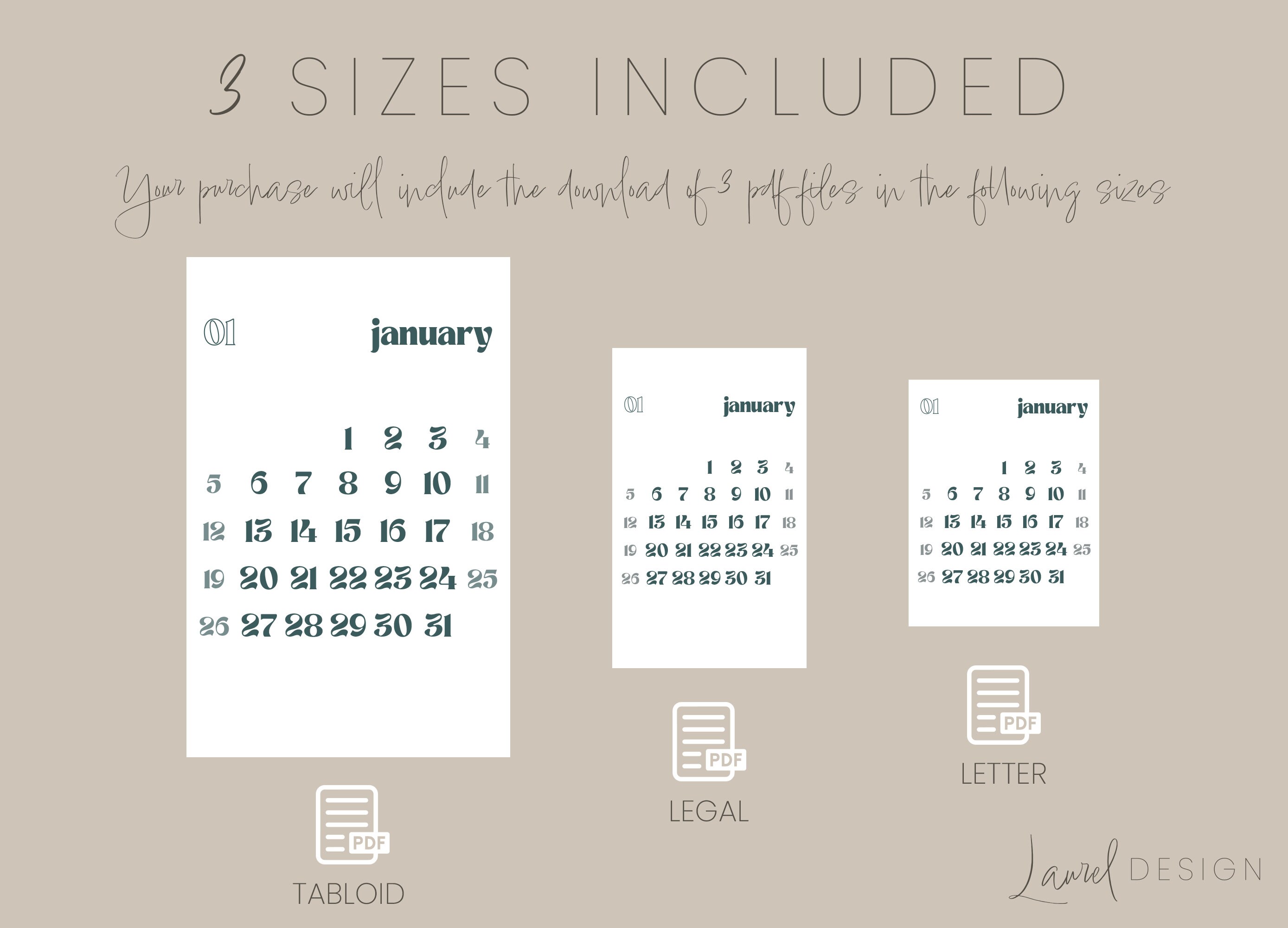 2025 Retro Minimalist Monthly Calendar: Natural Color Palette for At-a ...