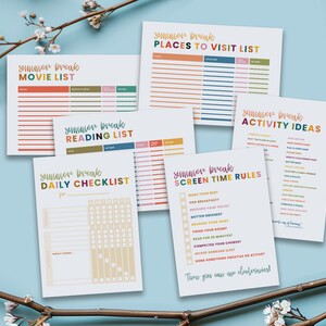 Kids Summer Planner Printable Bundle Summer Fun Daily Checklist, Screen ...