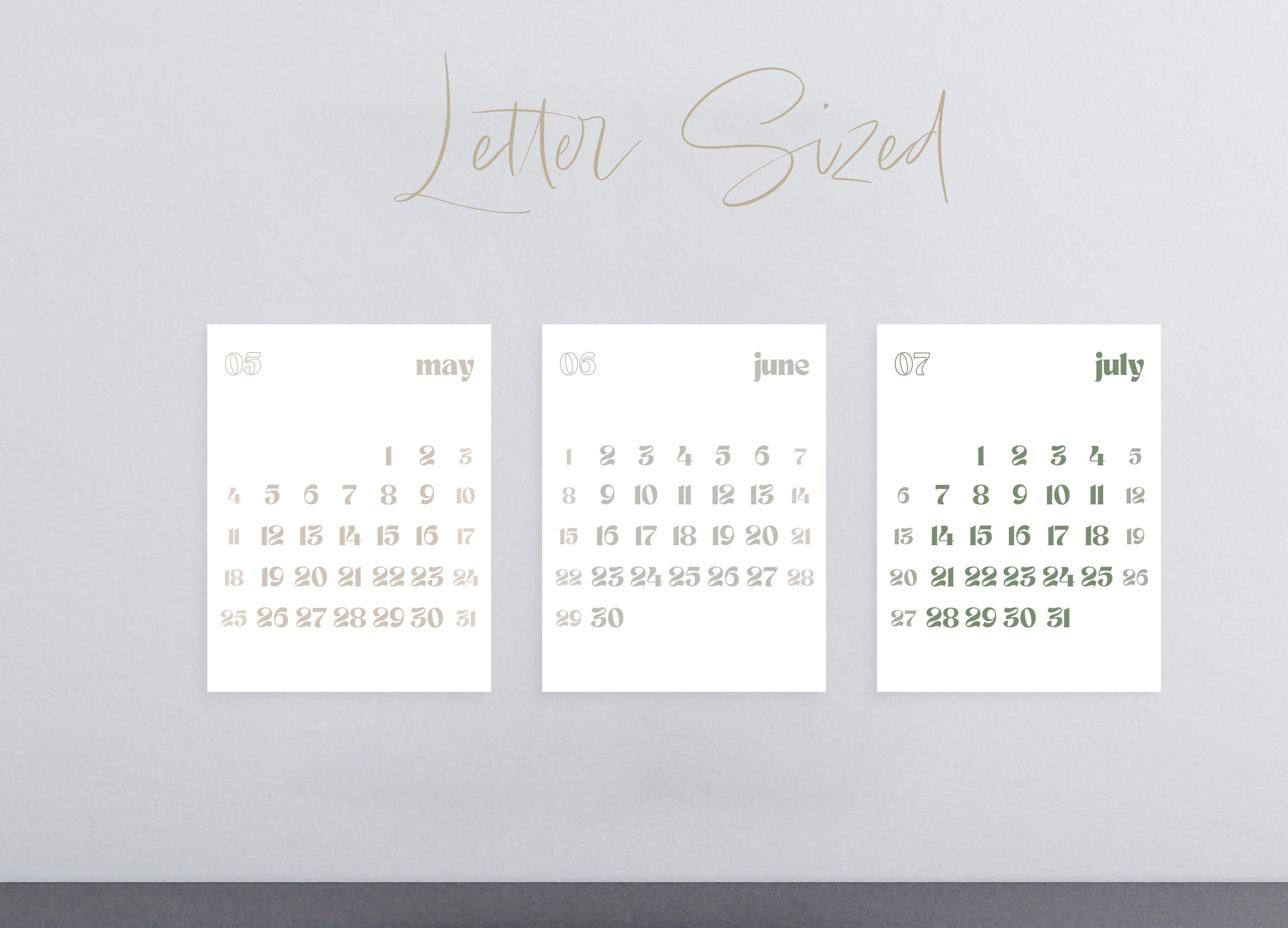 2025 Retro Minimalist Monthly Calendar: Natural Color Palette for At-a ...