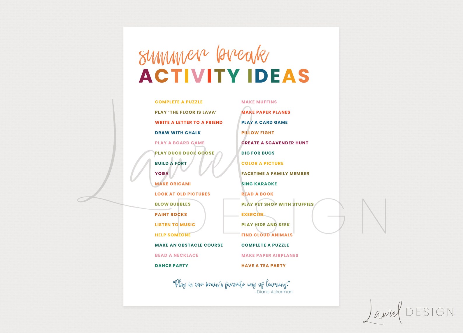 Kids Summer Planner Printable Bundle Summer Fun Daily Checklist, Screen ...
