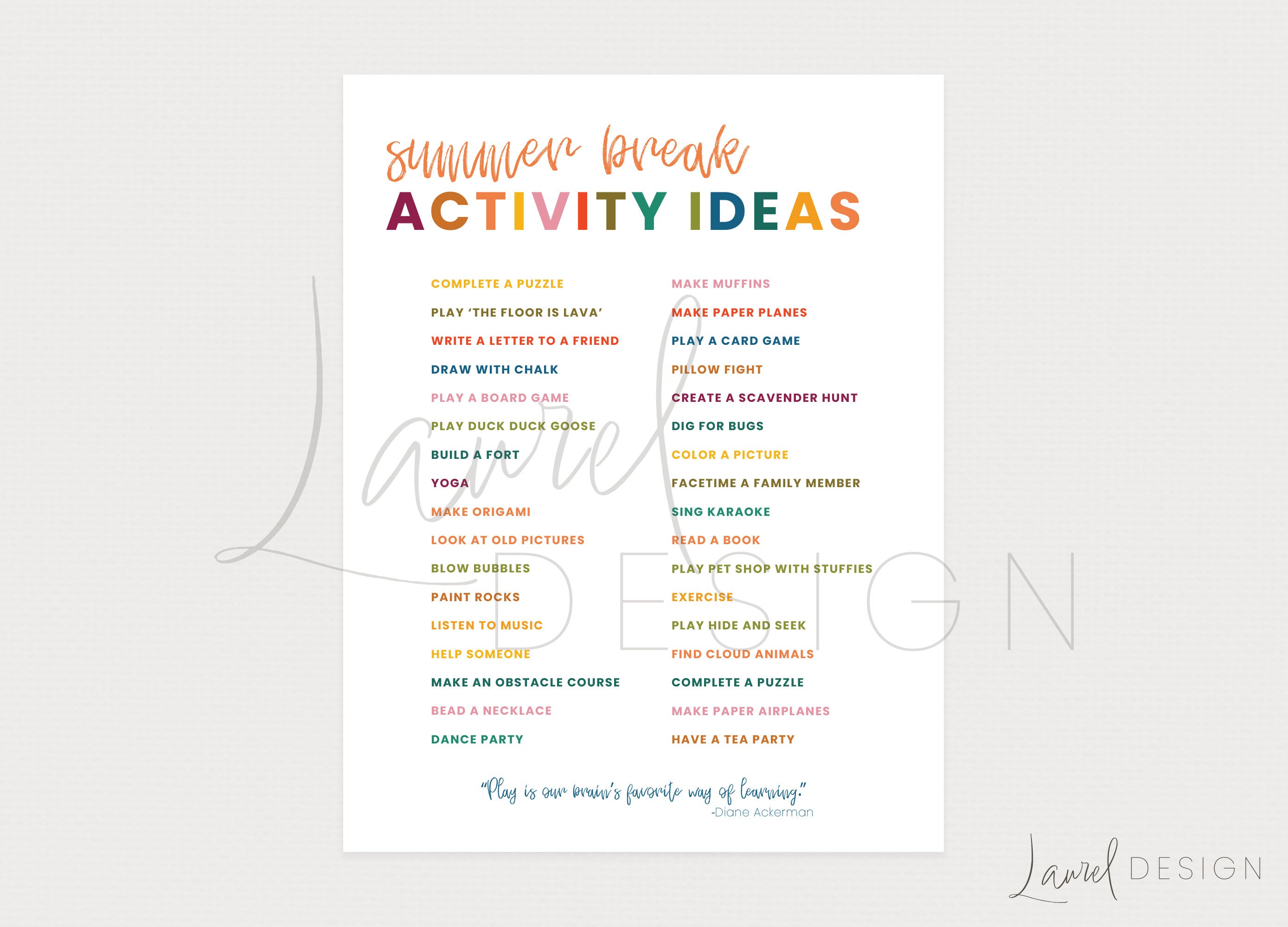 Kids Summer Planner Printable Bundle Summer Fun Daily Checklist, Screen ...
