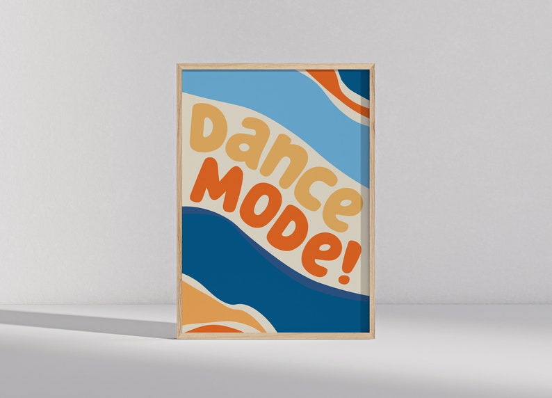 Bluey Dance Mode Digital Print Wall Art - Vibrant Cartoon Kids Room ...