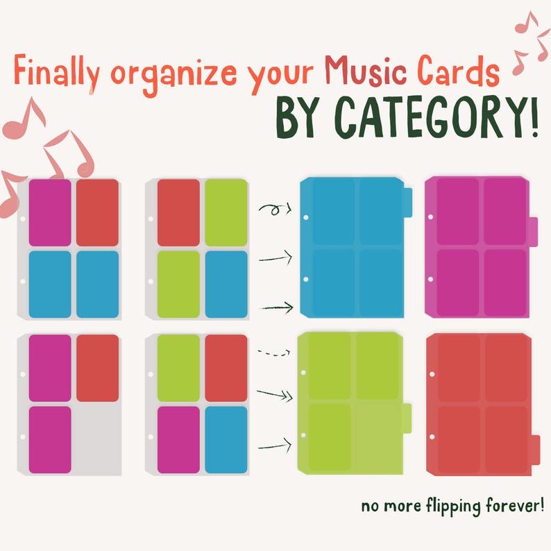 Pre-labeled Music Dividers for Yoto Card Binders | Color-coded ...