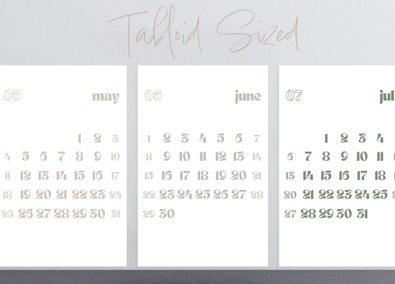 2025 Retro Minimalist Monthly Calendar: Natural Color Palette for At-a ...