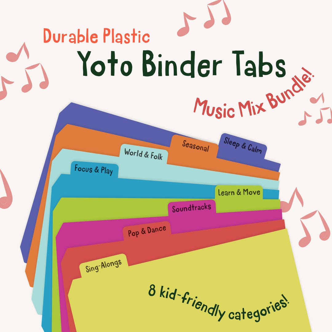 Pre-labeled Music Dividers for Yoto Card Binders | Color-coded ...