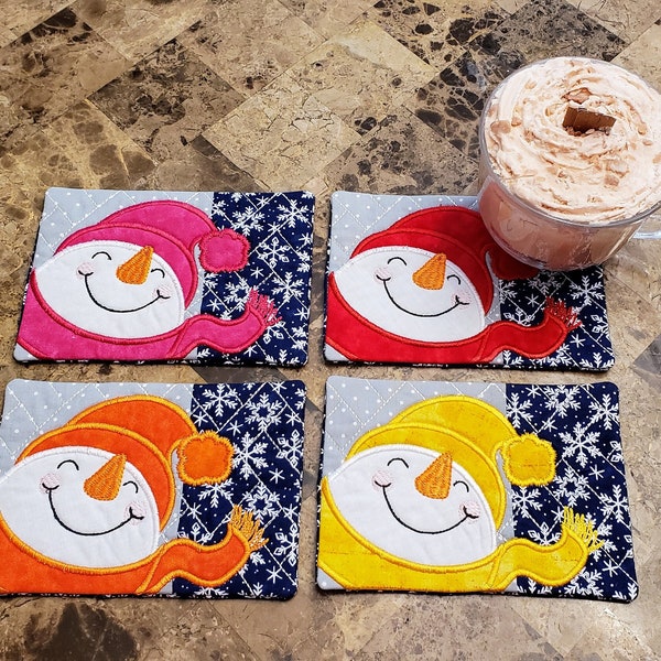 Snowman Mug Rugs - Etsy
