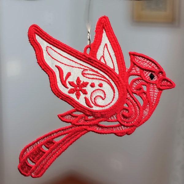 Embroidered Cardinal - Etsy