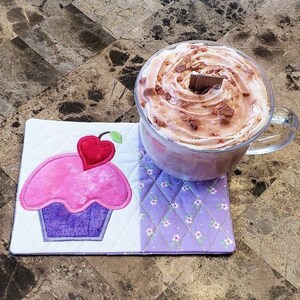Cupcake With Cherry Mug Rug Happy Birthday Gift Rectangle - Etsy