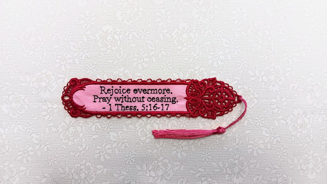 Embroidered Christian Bookmark: Scripture Lace Bookmark With Tassel ...