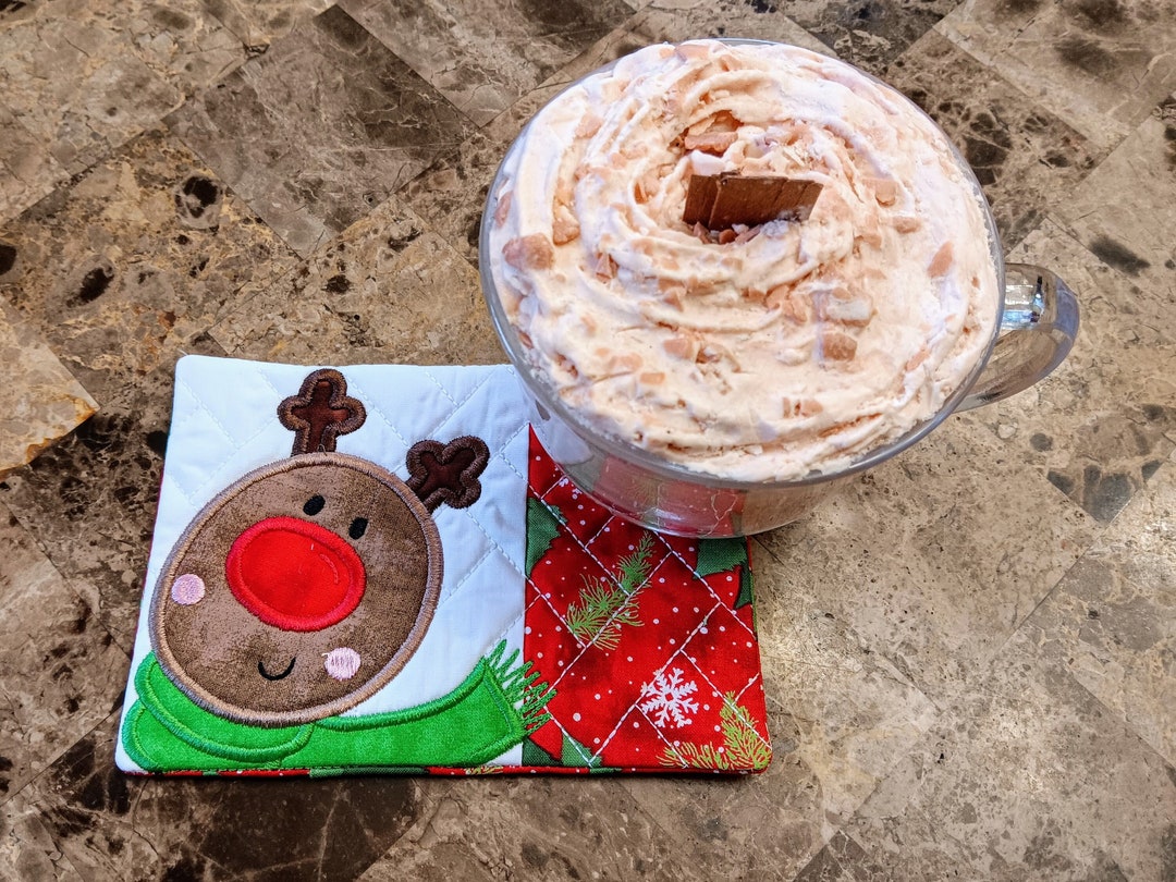 Rudolph Mug Rug Christmas Rectangle Coaster Rudolph the Red Nosed ...