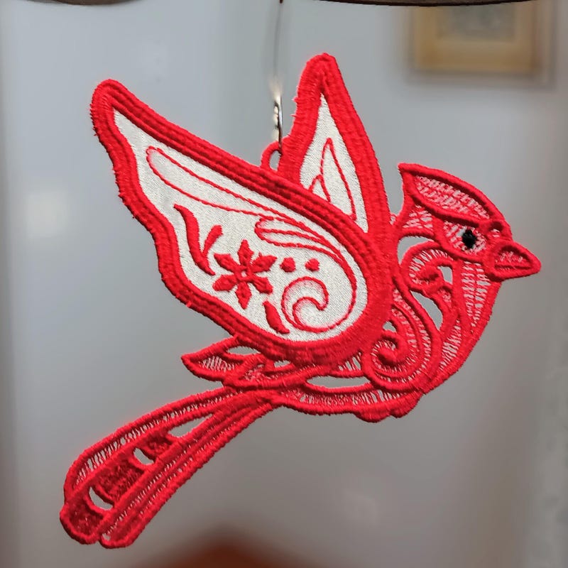 Embroidered Cardinal - Etsy