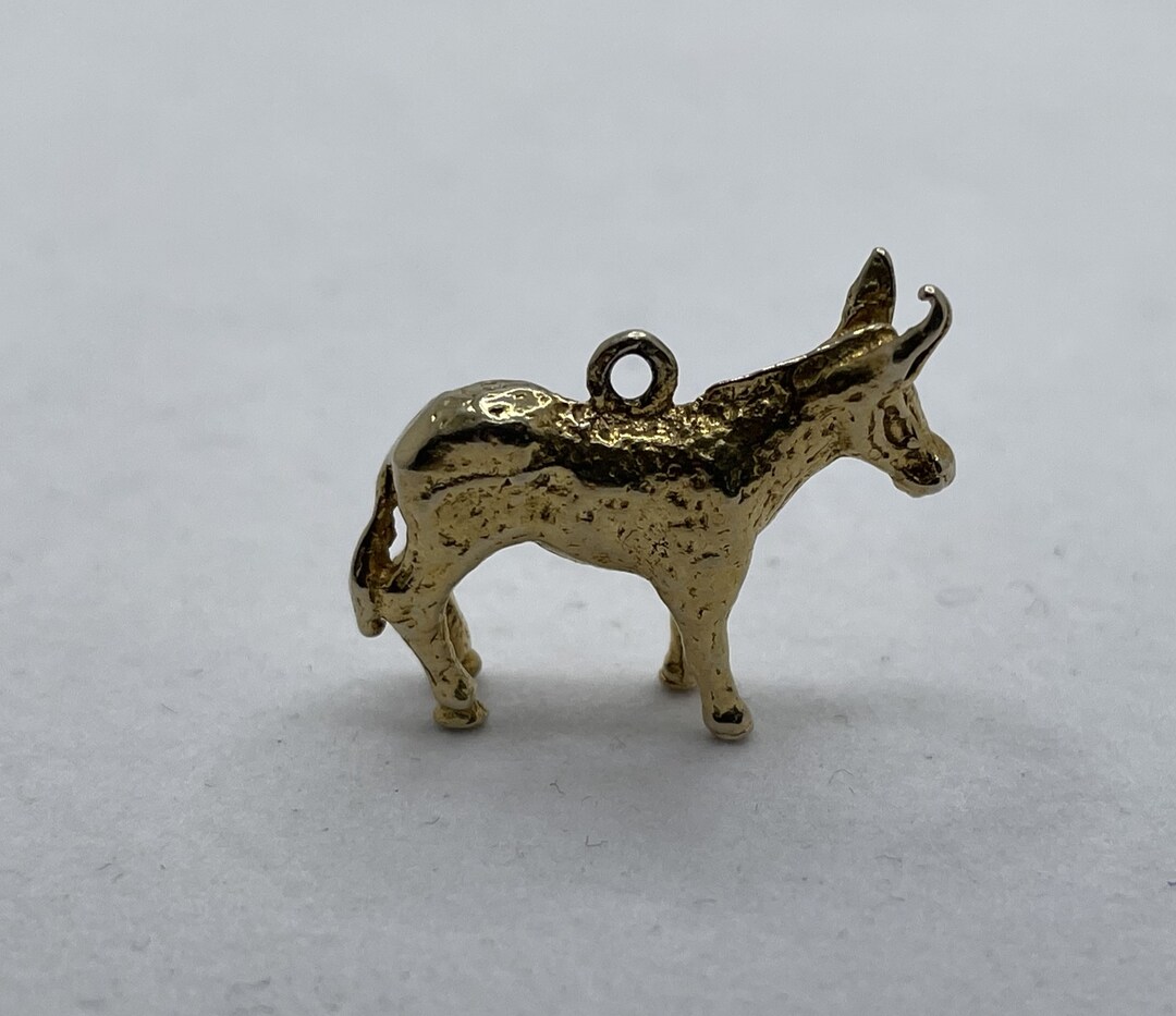 Donkey Charm 14 K Yellow Gold - Etsy