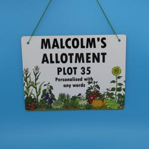Personalised Allotment Garden Sign, Gardeners Gift, Vegetable Patch ...