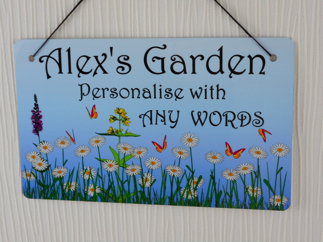 Personalised Garden Sign House Plaque Weatherproof Plate Any - Etsy