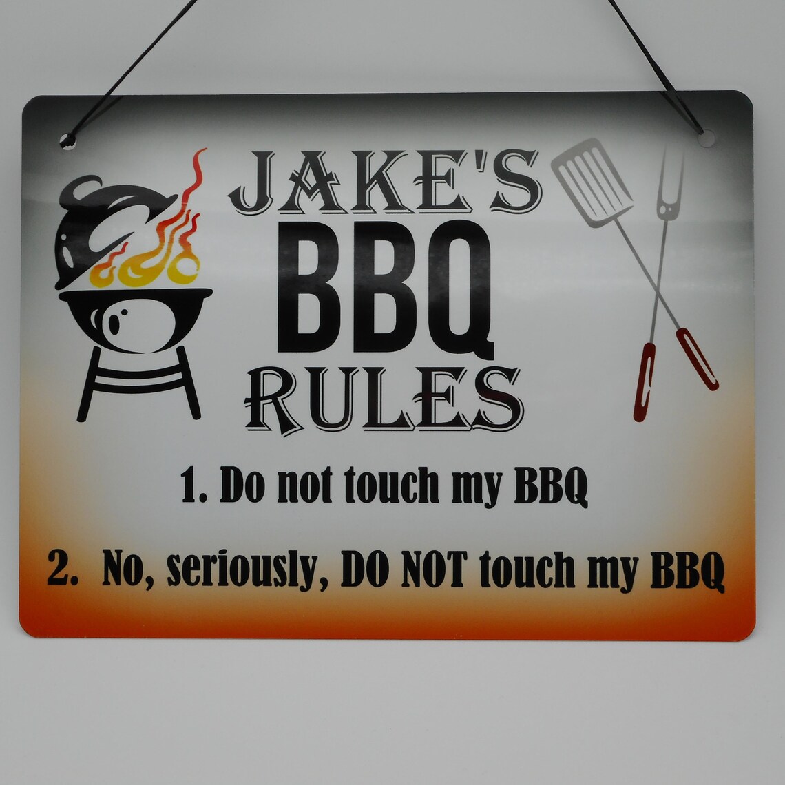 Personalised BBQ Sign Barbecue Plaque Funny Barbeque Rules - Etsy