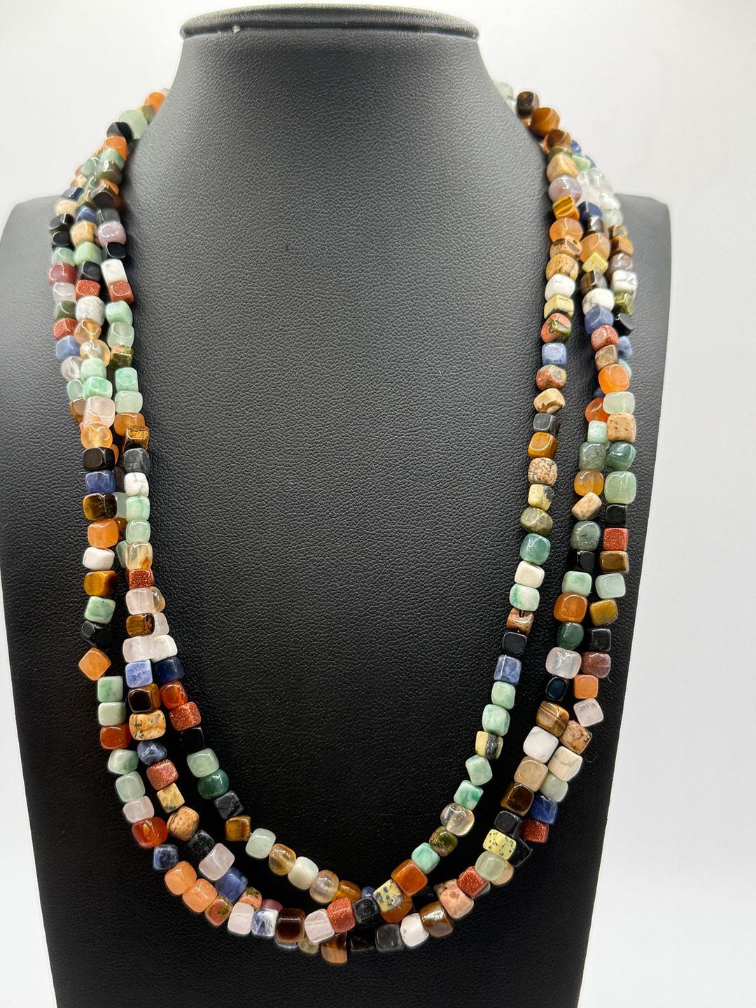 Native American Natural Gemstones 3 Strand Necklace - Etsy