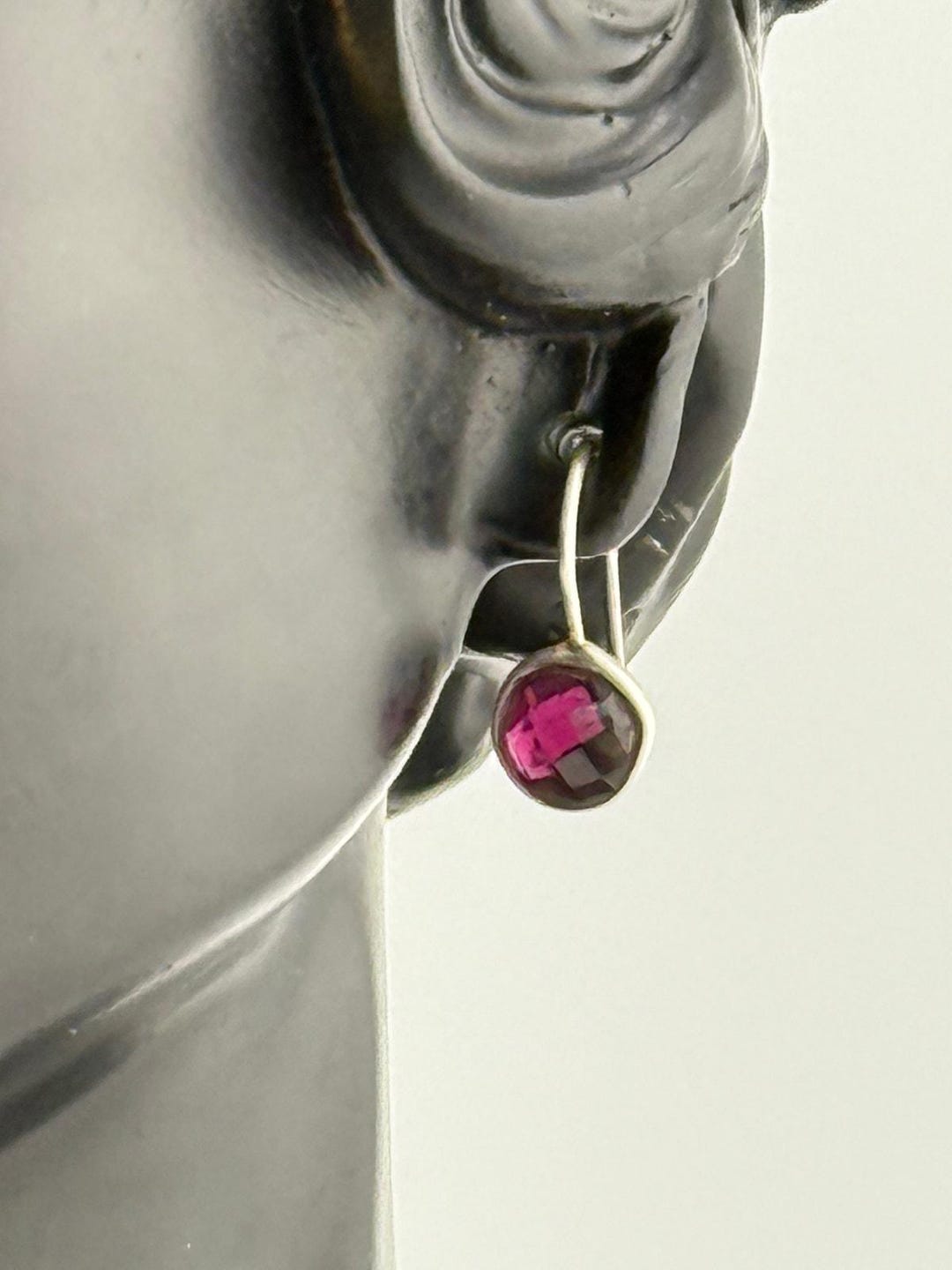Jane Diaz Small Faceted Red Stone Drops Dangle Earrings - Etsy