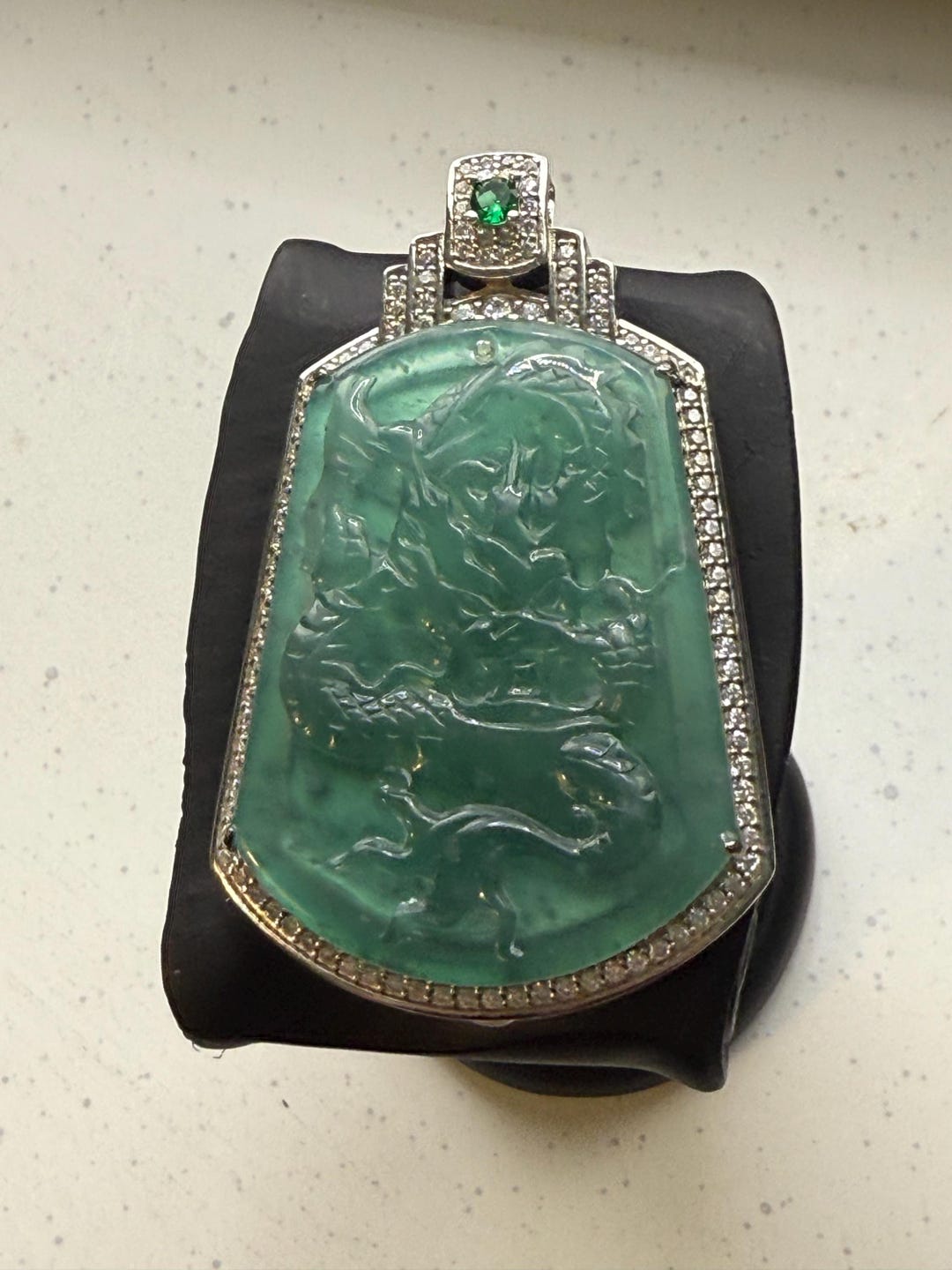Rare Emerald Jadeite Dragon Locket Pendant - Etsy