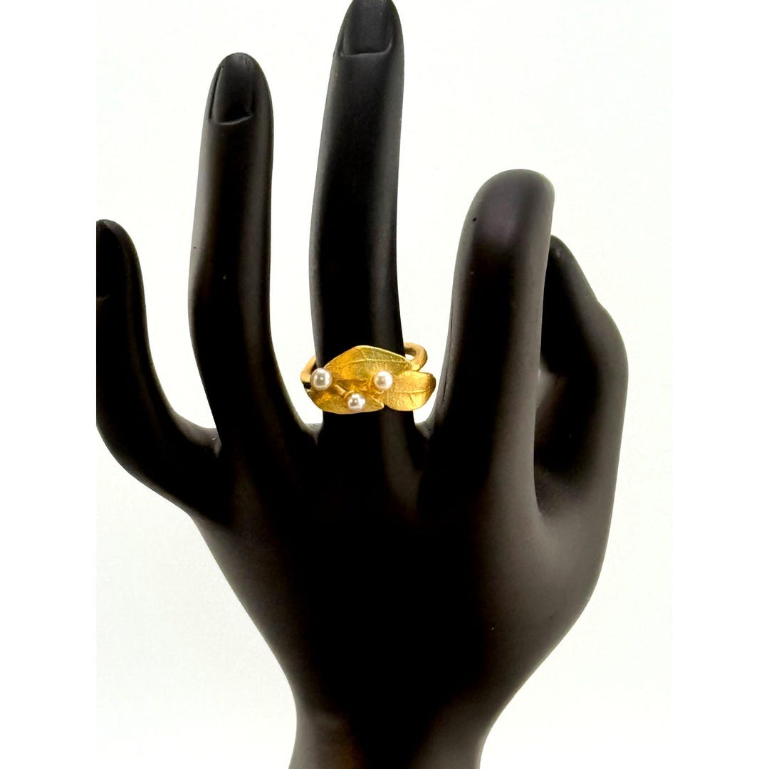 Michael Michaud Laurel and Pearls Adjustable Ring - Etsy